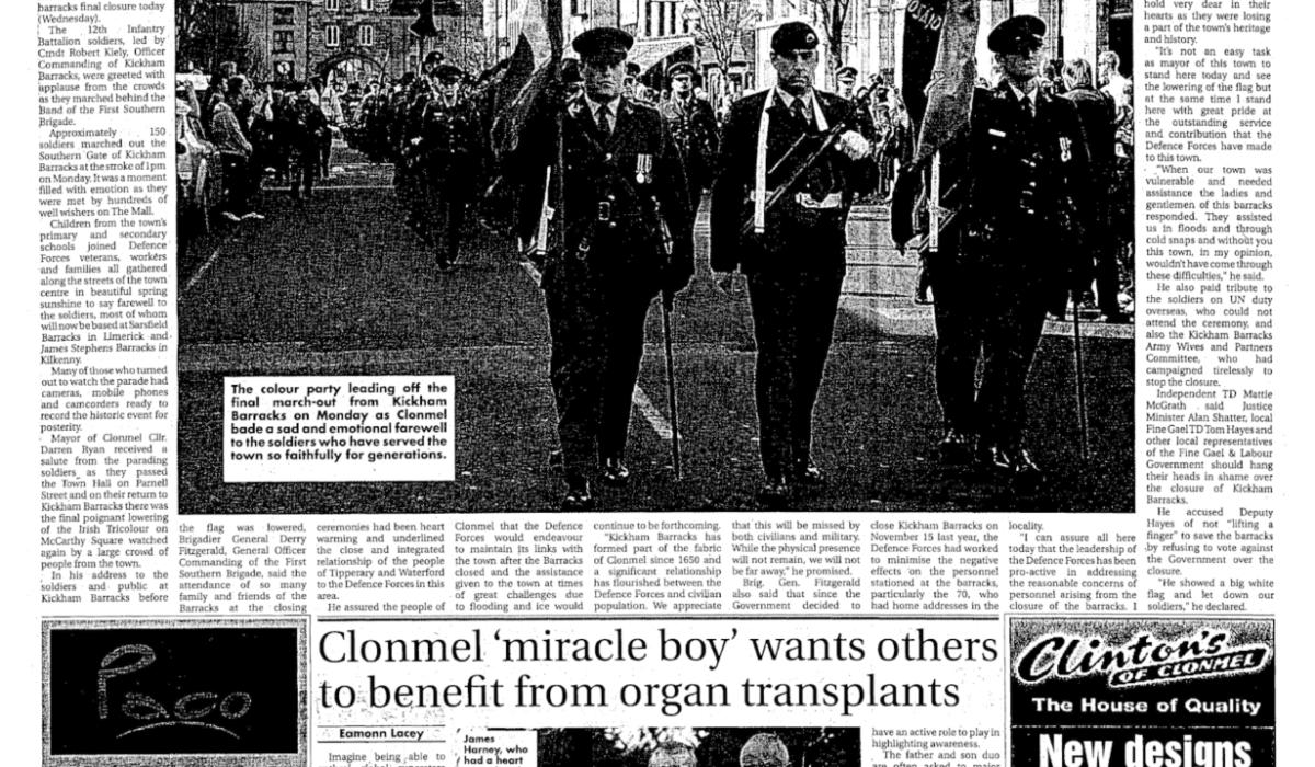 Thousands of people lined the streets of Clonmel for Kickham Barracks ...