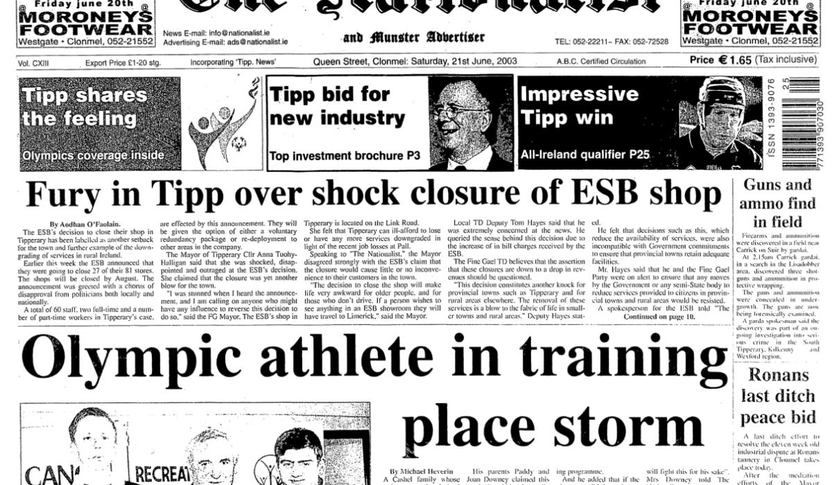 YESTERYEARS: Tipperary Olympic athlete in training place storm ...