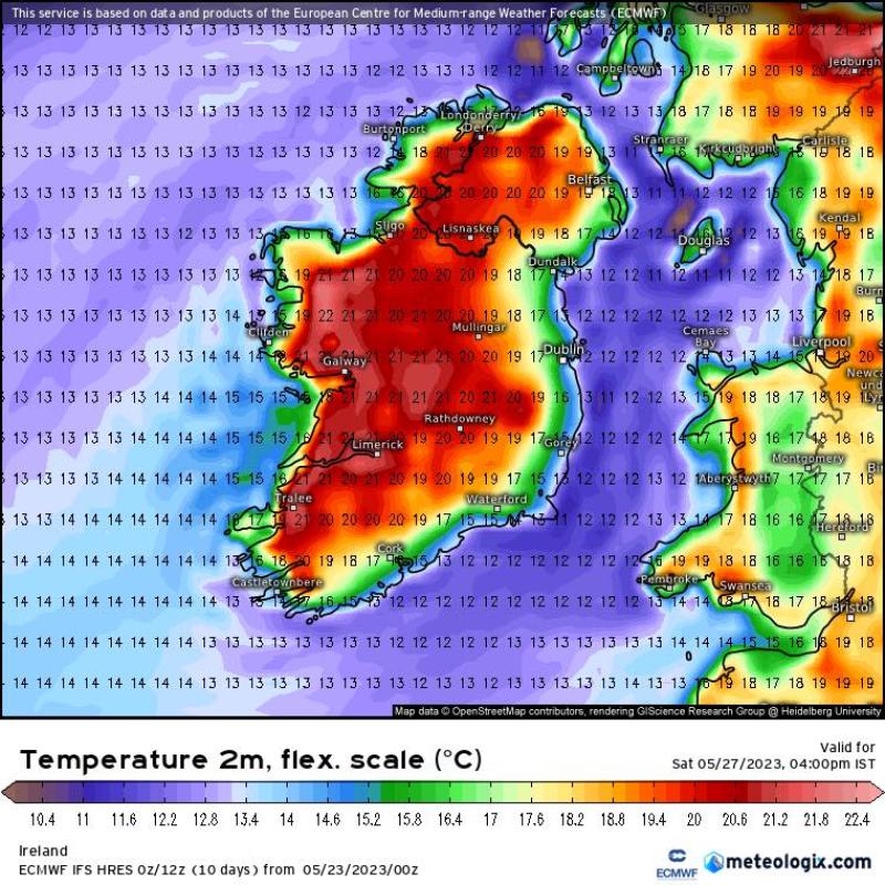 SCORCHIO! Met Éireann's five-day forecast predicts a temperature of up ...