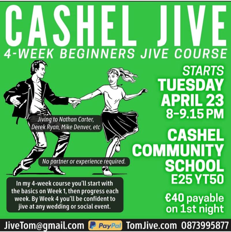 Time to start to jive in Cashel with new classes for new dancers ...